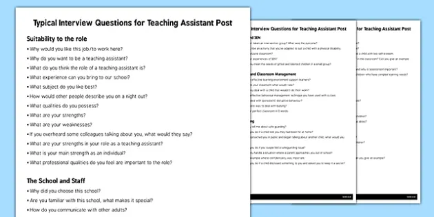 Interview Questions For Teacher s Aides With Sample Answers Support interview-questions-for-teacher-s-aides-with-sample-answers-support