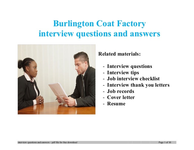 Burlington coat factory interview questions and answers - support your ...