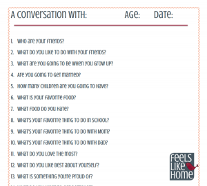 interview questions to ask your kids every year | free printable ...