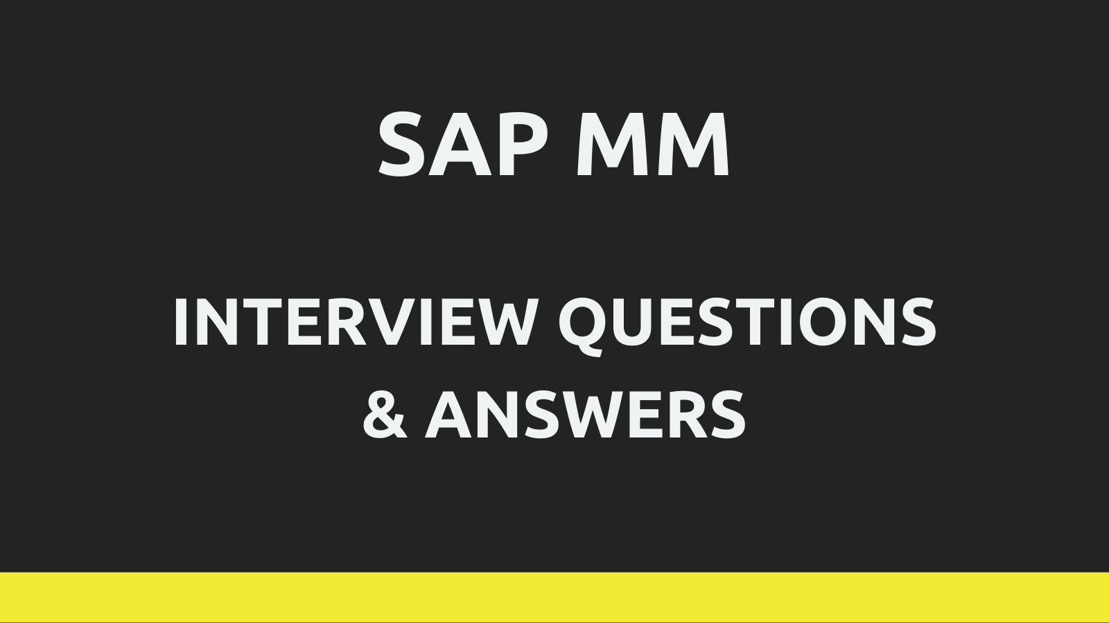 Top 50 SAP Interview Questions & Answers (2022 Update) - support your ...