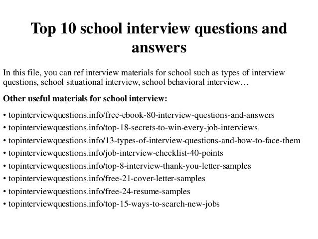 High School Interview Questions and Answers - support your career
